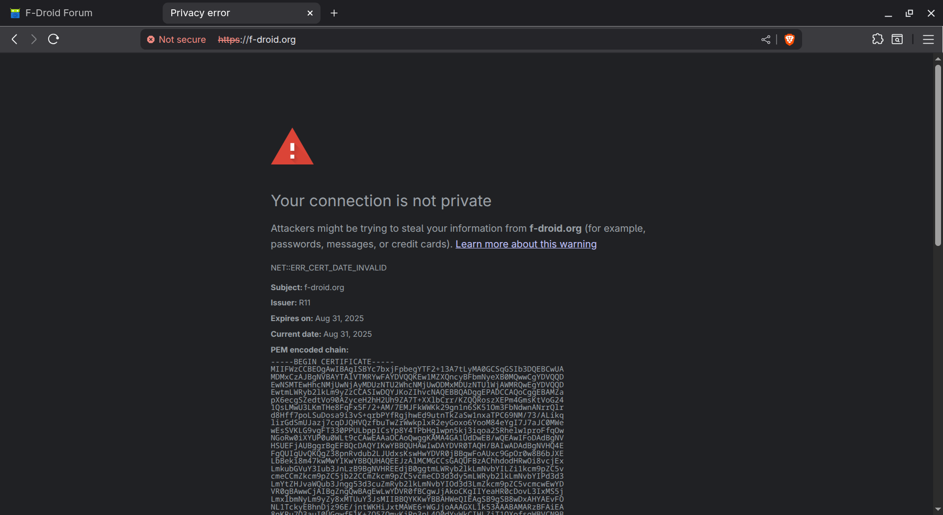 F-Droid Certificate - F-Droid Forum